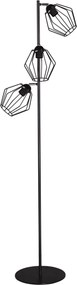 KEJO Stojací skandinávská lampa BENET, 3xE27, 60W, diamant, černé K-4471