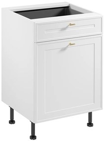 SORENTO bb | dolní skříňka D60S1 se zásuvkou a příborníkem | 60 cm | PRAVÁ | bílá