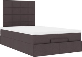 Osmanský rám postele s matrací tmavě hnědá 120x190cm textil 3313992