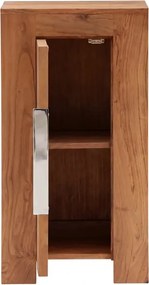 furniture-nabytek.cz - Koupelnová sada Osvaro akácie - Stříbrné kovové úchytky