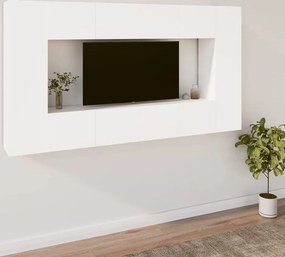 vidaXL 8dílný set TV skříněk kompozitní dřevo [3114291] Barva: Bílá