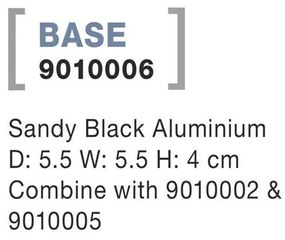 Nova Luce Venkovní držák BASE černý hliník kombinujte s 9010002 a 9010005