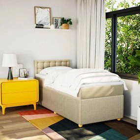 Box spring postel s matrací krémová 80 x 200 cm textil 3287302