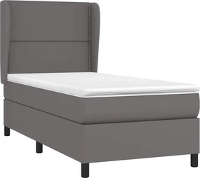 Box spring postel s matrací šedá 100x200 cm umělá kůže 3128959