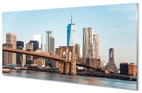 akrylový obraz Panorama bridge river 120x60 cm