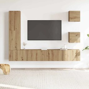 Sada 5 kusů nástěnné TV skříňka dub artisan kompozitní dřevo 3329202