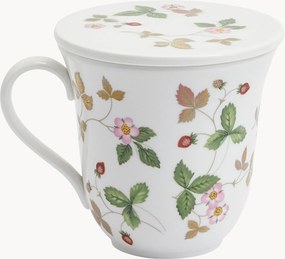 Hrnek z kostního porcelánu Fine Bone China's víčkem Wild Strawberry