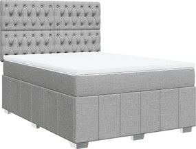 Box spring postel s matrací světle šedá 140 x 190 cm textil 3293970
