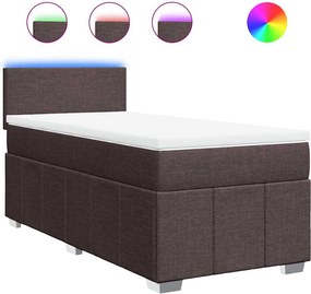 Box spring postel s matrací tmavě hnědá 90x200 cm textil 3289247