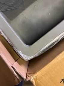 Květináč ELEMENTO na kolečkách, sklolaminát, šířka 88 cm, beton design šedá, outlet