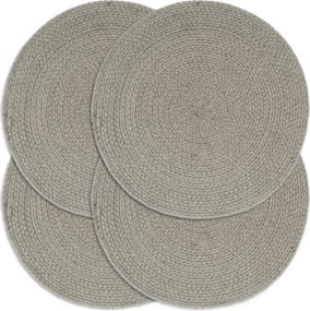 Prostírání 4 ks šedé 38 cm kulaté bavlna 133848