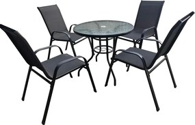 TRENDIE Sestava zahradního nábytku - 4 židle a stůl 80cm kulatý