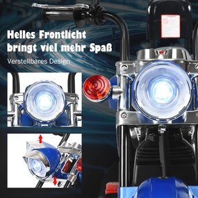 Costway 6 V elektrický motocykl s nastavitelnými světlomety motocykl modrá +
