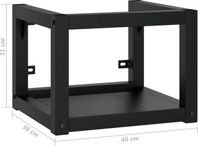 Nástěnný koupelnový regál pod umyvadlo černý 40x38x31 cm železo 338493