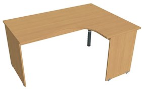Stůl ergo levý 160*120 cm - Hobis Gate GE 2005 L Dekor stolové desky: buk, Dekor lamino podnože: buk, Barva nohy: černá