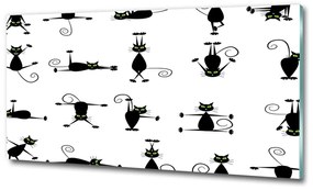 Wallmuralia Foto-obraz fotografie na skle Kočky ilustrace 100x50