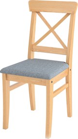 Potah na židli Ingolf s čalouněným sedákem barva šedá látka pletený vzor