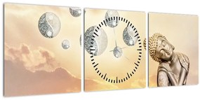 Obraz - Čas meditace (s hodinami) (90x30 cm)