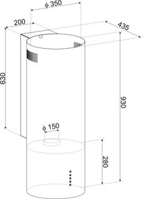 Novoterm Odsavač par komínový Osaka BL, černá mat