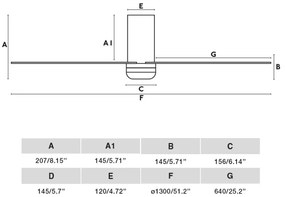 FARO 33830 - Stropní ventilátor PUNT TUB M černá pr. 130 cm + dálkové ovládání