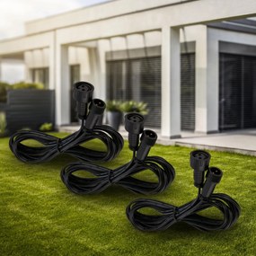 BRI 3920035 CONNECT TO SHINE 3ks sada prodlužovací kabel 200 cm – IP67 ochrana proti vodě, 12V, černá - BRILONER