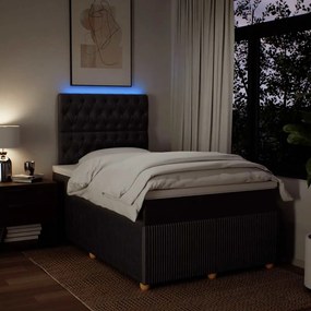 Box spring postel s matrací tmavě hnědá 120x200 cm textil 3294333