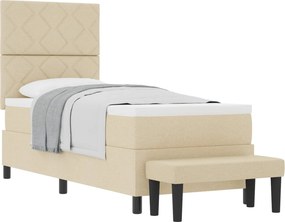 Postel s boxspringem s čelo Krémová 80 x 200 cm textil 3344105