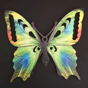 AMADEA Dřevěná dekorace motýl zelený 9 cm
