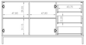 GiB Meble KOMODA PULA K2D3SZ / KOMODA Barva: Portland Ash Black