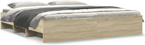 Rám postele bez matrace Dub Sonoma 200x200cm Dřevěné konstrukce 3295627