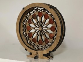 Li-Go "Srdce, karneolová mandala" Stolní lampa 20x22 cm dub