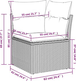 vidaXL 10dílná zahradní sedací souprava s poduškami polyratan [3256154]