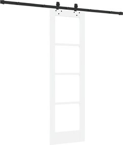 Posuvné dveře Bílá 61 x 198,5 cm Masivní borové dřevo a sklo 3332294
