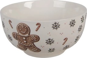 Bílá porcelánová miska s perníčkem Gingerbread Magic - Ø 14*7 cm / 500 ml