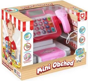 RAPPA Elektronická pokladna Mini obchod růžová / Hračka / Čtečka se zv