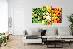Vícedílný obraz Ovoce A Zelenina V Barvách Duhy Nedostatek Nedostatek Plátno Canvas 150x100