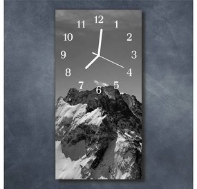 Nástěnné hodiny obrazové na skle - Hory