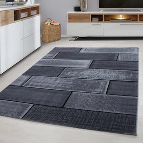 Ayyildiz, Kusový koberec Plus 8007 black, 80x300, šedá, chodba / předsíň