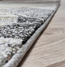 HU Béžovo-šedý koberec Villa 869 s listovým vzorem Rozměr: 60x100 cm
