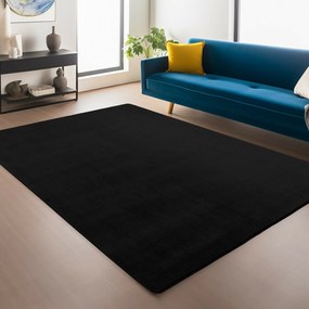 Ayyildiz, Kusový koberec Joy 1400 black, 80x150, černá, chodba / předsíň