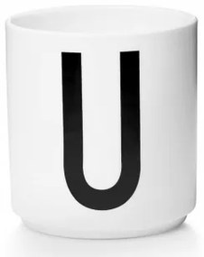 Porcelánový hrnek s písmenem U, bílá Design Letters