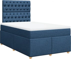 Box spring postel s matrací modrá 120x200 cm textil 3293560