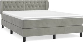 Box spring postel s matrací světle šedá 140x200 cm samet 3127673
