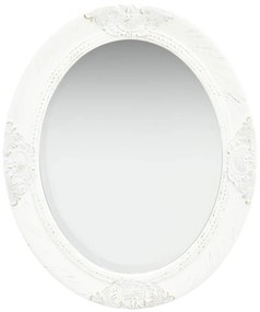 Nástěnné zrcadlo barokní styl 50 x 60 cm bílé - Default Title