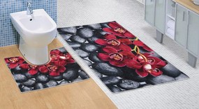 Bellatex Koupelnová a WC předložka Orchidea 3D SADA 60 x 100 cm + 60 x 50 cm