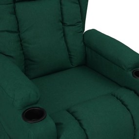 Polohovací křeslo tmavě zelené textil 339054