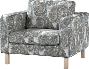 Potah na křeslo IKEA Karlstad, krátký barva vícebarevná látka pletený vzor, vzorované