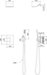 Mexen Salto, podomítková sprchová souprava, chromová, 7604-02-00