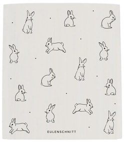 Eulenschnitt Přírodní houbová utěrka Rabbit - set 3 ks, bílá barva, krémová barva