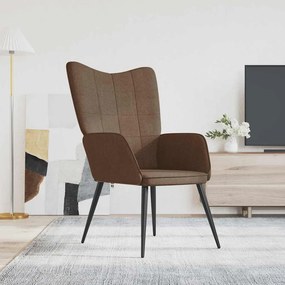 Relaxační židle hnědá textil 327944